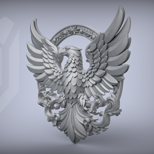 🦅 Heraldic Eagle Emblem Ornamental 3D Printable Wall Crest・ STL File ...