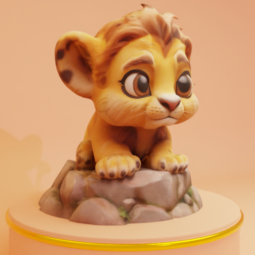 OBJ file Simba Chibi 👾 ・3D printer model to download・Cults