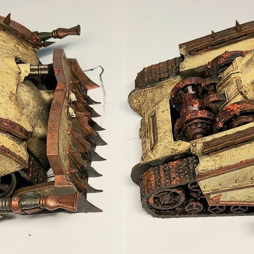 🪖 Crawler Tank With Plague Mortar・3D Print・Cults