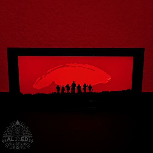😵 Red Dead Redemption II Desk Lamp LED Lightbox・ 3D File for 3D ...
