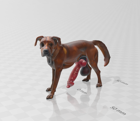 🐕 Realistic Texture Erect Furry Dog Figurine – Long Dick Adult 3D Model 2・ OBJ File for 3D ...