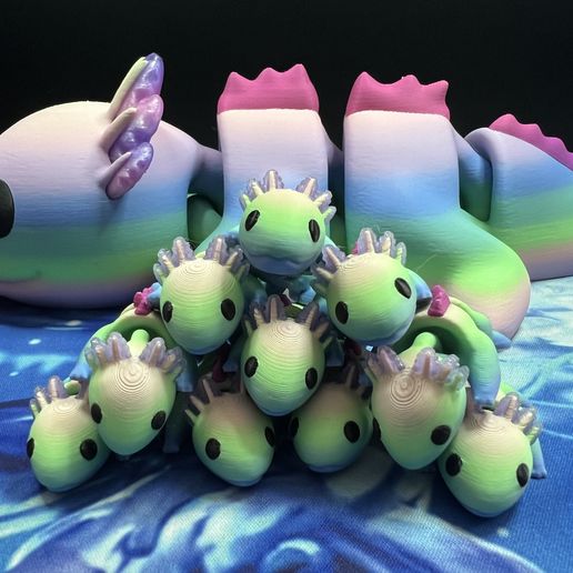 🦎 Flexi axolotl print in place no support・ 3D File for 3D printing・Cults