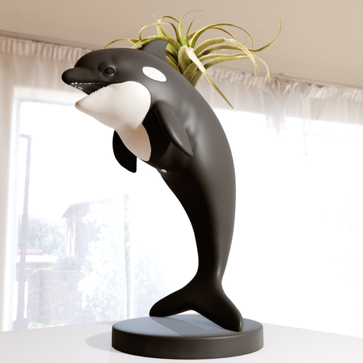 🐳 orca whale mouth open planter pot flower vase stl・ STL File for 3D printing・Cults