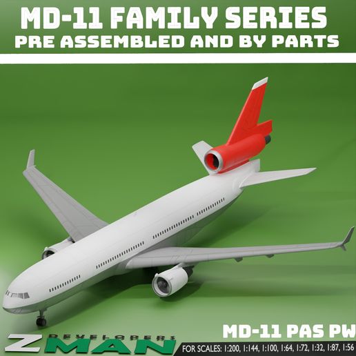 👪 McDonnell Douglass MD-11 (FAMILY PACK) V7・ STL File for 3D printing・Cults