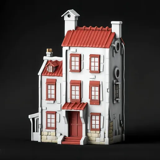 👴 Old three-story house - Smale Scale Diorama・Fichier STL pour ...