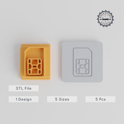🍪 SIM Card Stamp Tile Collection, 5 Sizes, Clay & Cookie Decorating ...