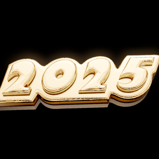 🆕 2025 New Year Sign・ STL File for 3D printing・Cults