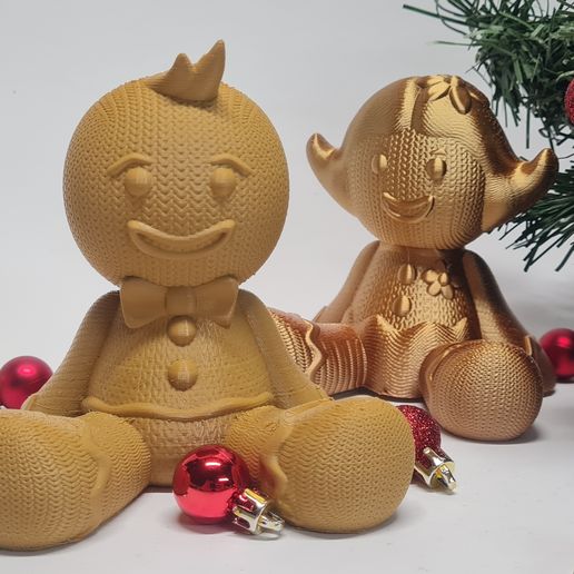 🎄 Christmas Gingerbread Family・ STL File for ・Cults