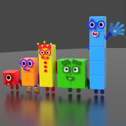 🔢 Number Blocks Characters 1.2.3.3.4.5 Numberblocks・ 3D File for 3D ...