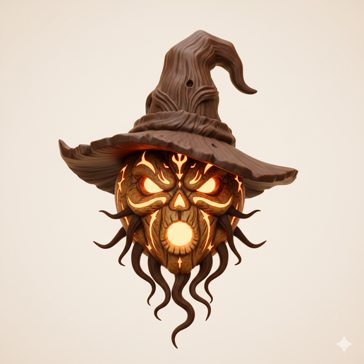 🧙 Jack-o’-lantern mage mask - Halloween, spooky, scary, horror, creepy ...