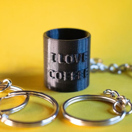 STL file I LOVE COFFEE keychain ️‍🔥 ・3D print object to download・Cults