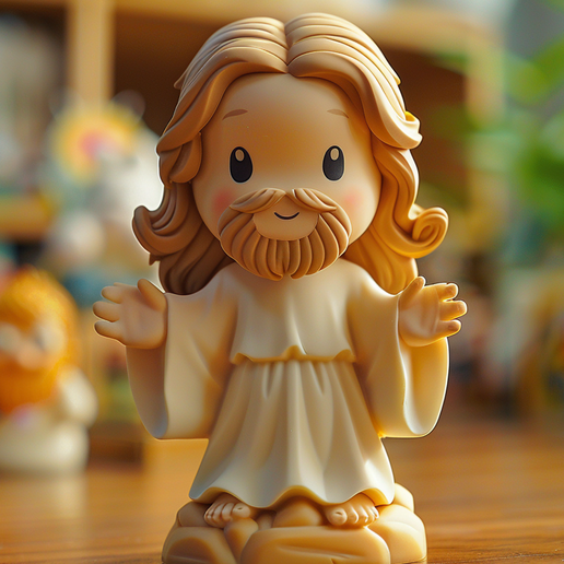 ️ Cute Kawaii Jesus Christmas Figurine – Stylized Chibi Religious ...