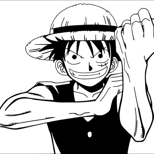 drawing 3d luffy