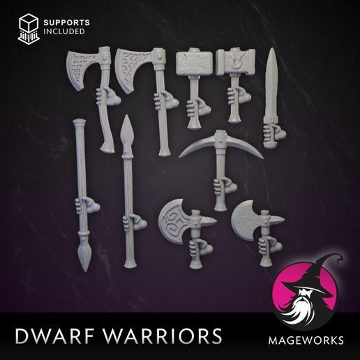 ⚔️ Dwarf Warriors - Multipart kit・ 3D File for 3D printing・Cults