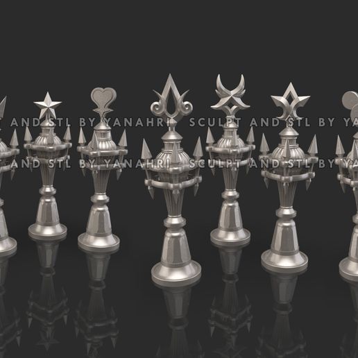 🥰 Kingdom Hearts III Chess Set・ 3D File for 3D printing・Cults