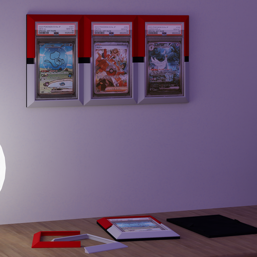 ♟ Pokeball PSA Card Wall Mount - Graded Card Display Holder・ STL File ...