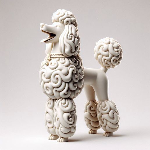 🤣 1397 Laughing Poodle Totem - Full-Body Colorful 3D Model, pug ...