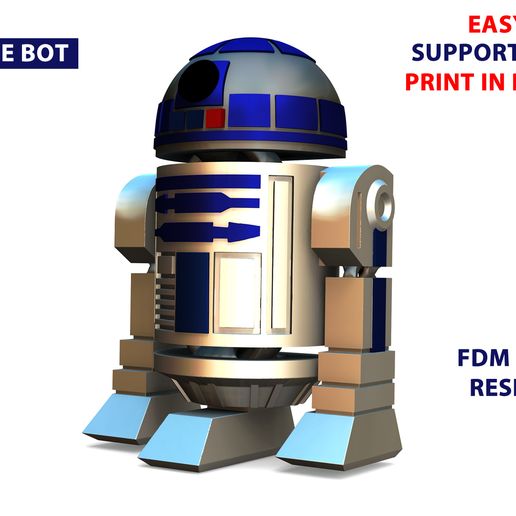 🤖 Articulated R2D2 Wiggle Bot – Star Wars Inspired Desk Toy (Print-in ...