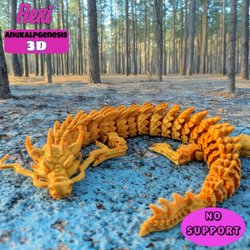 🐉 Flexi Dragon・ STL File for 3D printing・Cults