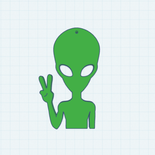 👽 Alien Peace Salute Key Chain・Free STL File for 3D printing・Cults