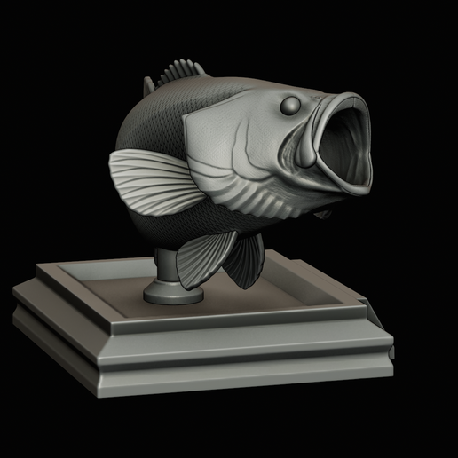 🐠 fish Largemouth Bass / Micropterus salmoides trophy statue detailed ...