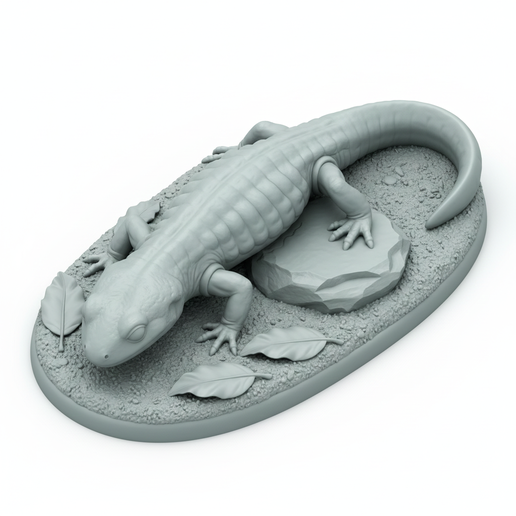 🦎 Giant Lizard Salamander Reptile Miniature 3D Printable STL・ STL File ...