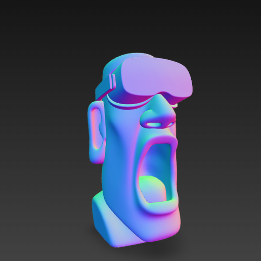 🗿 Moai head VR headset Jaw drop・ STL File for 3D printing・Cults