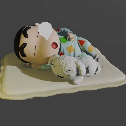 😴 SHINCHAN AND SHIRO SLEEPING - CRAYON SHIN-CHAN・ STL File for 3D ...