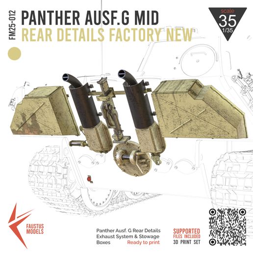 🪖 Panther Ausf.G Rear Details - Mid Version FM25-012・ 3D File for 3D ...
