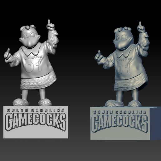 🏈 NCAA - South Carolina Gamecocks mascot statue・ 3D File for 3D ...