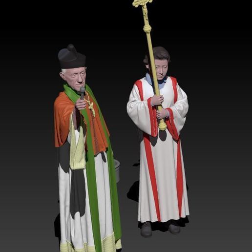 ⛪️ Blessing of the parish priest with altar boy・ STL File for 3D ...