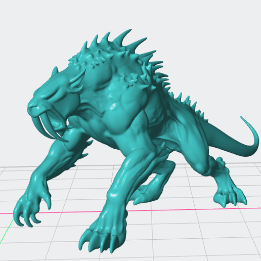 👹 Sabertooth chaos beast・ STL File for 3D printing・Cults