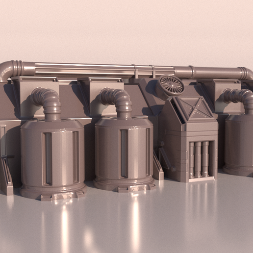 🧑‍🏭 SCI-FI FACTORY BUILDING・ 3D File for 3D printing・Cults