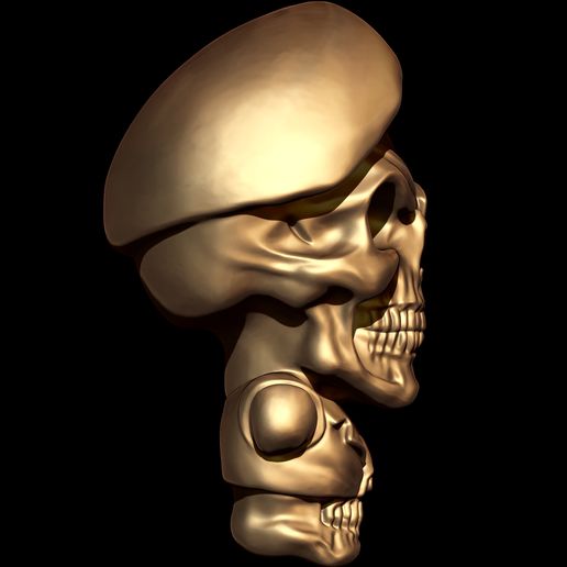 💀 Tactical Commando Skeleton Soldier with Beret and Eyepatch・ STL File ...