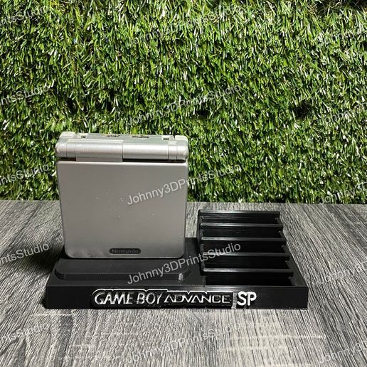 🕹️ GAMEBOY ADVANCE SP HOLDER / STAND WITH 5 GAME CARTRIDGES CASES・ STL ...