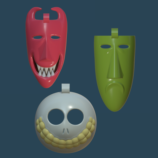 🔒 Lock, Shock and Barrel keychain masks・ STL File for 3D printing・Cults
