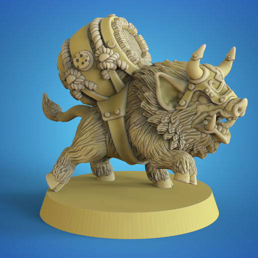 🍺 wild beer pig with helmet・ STL File for ・Cults