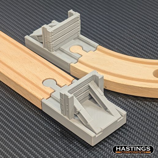 🪵 Wooden Train Track - Realistic Buffers - Fits Brio, Ikea, Temu・ STL ...