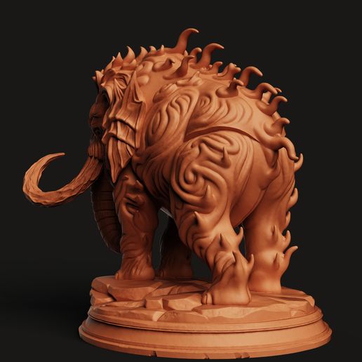 🦣 Magma Mammoth Behemoth | Fantasy Elemental Creature | Prehistoric ...