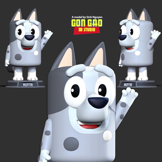 🗿 Muffin - Bluey Fanart・ 3D File for 3D printing・Cults
