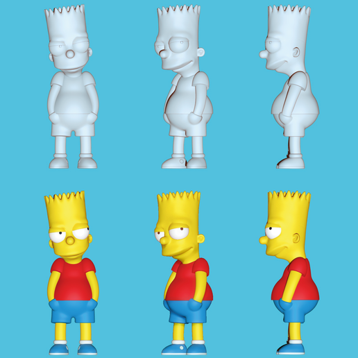 🎨 BART SIMPSON - COLOR PRINT・Archivo 3D Gratis para ・Cults