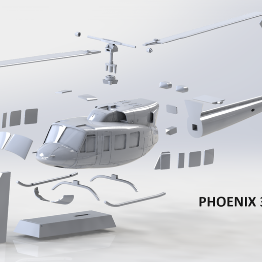 🔔 Bell 212 helicopter model・ 3D File for 3D printing・Cults
