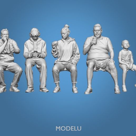 🩻 Modern-day seated people・ 3D File for 3D printing・Cults