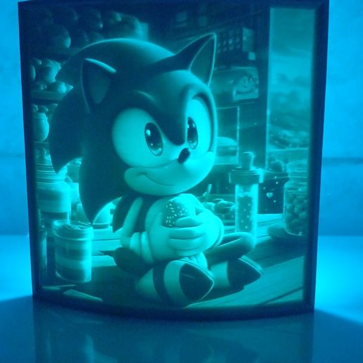 3MF file Lithophanie Sonic 🪞 ・Design to download and 3D print・Cults