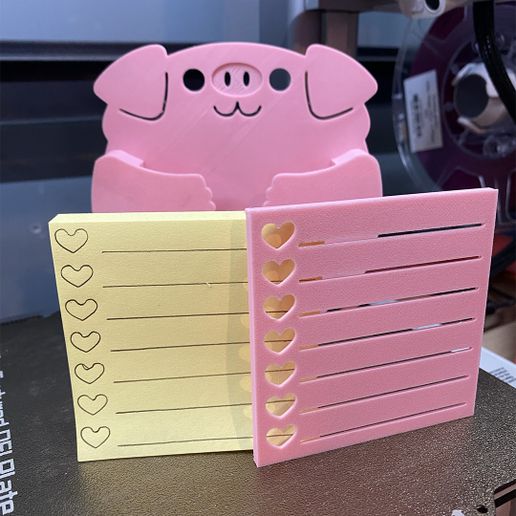 🧲 Magnetic Pig Sticky Note Holder with Check Mark Stencil・ STL File for ...