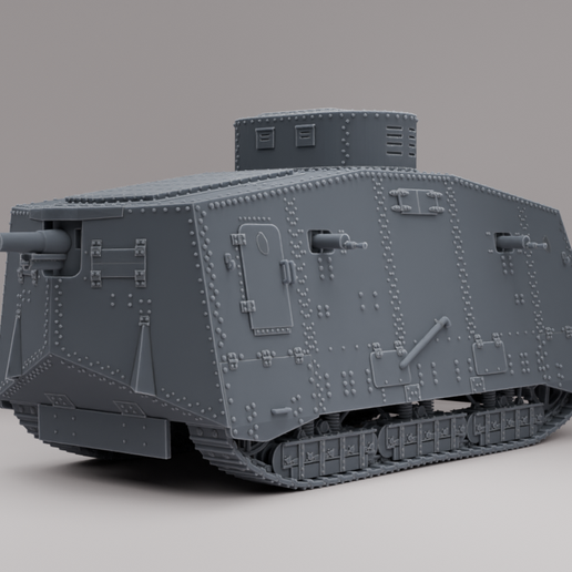 🔫 A7V with 77mm gun, 1:72・ STL File for 3D printing・Cults