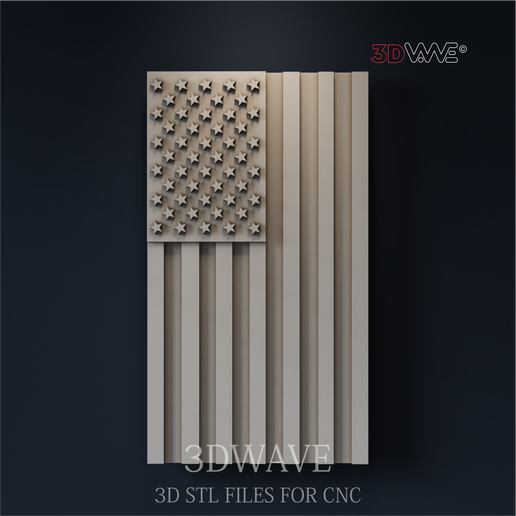 📁 American Flag 3d stl file for cnc・ STL File for ・Cults