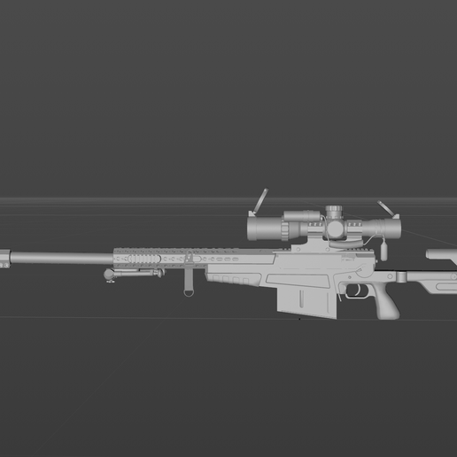 🔫 British AX50 sniper rifle 3D model material・ OBJ File for 3D printing ...