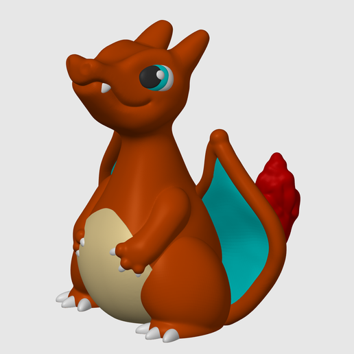 🐉 Chibi Charizard Pokemon (Nosupport, 3mf included)・ STL File for 3D ...