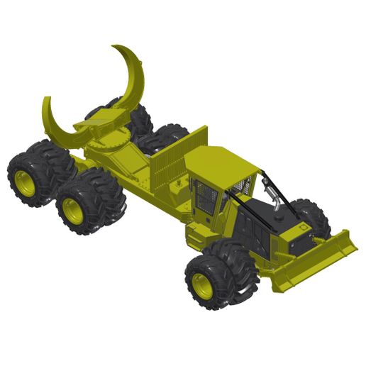🚜 Tigercat 640 Clambunk Skidder 1/24 scale・ STL File for 3D printing・Cults